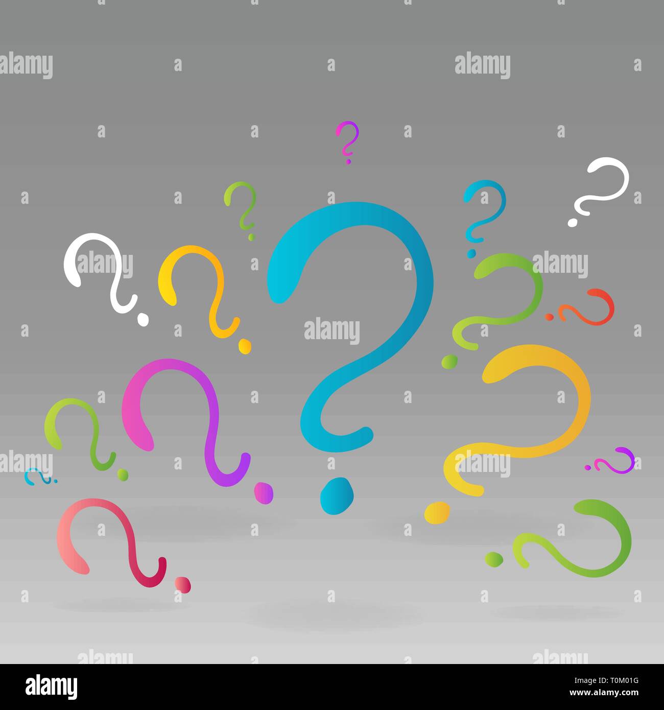 Question signs colorful vector illustration, problem and priority ...