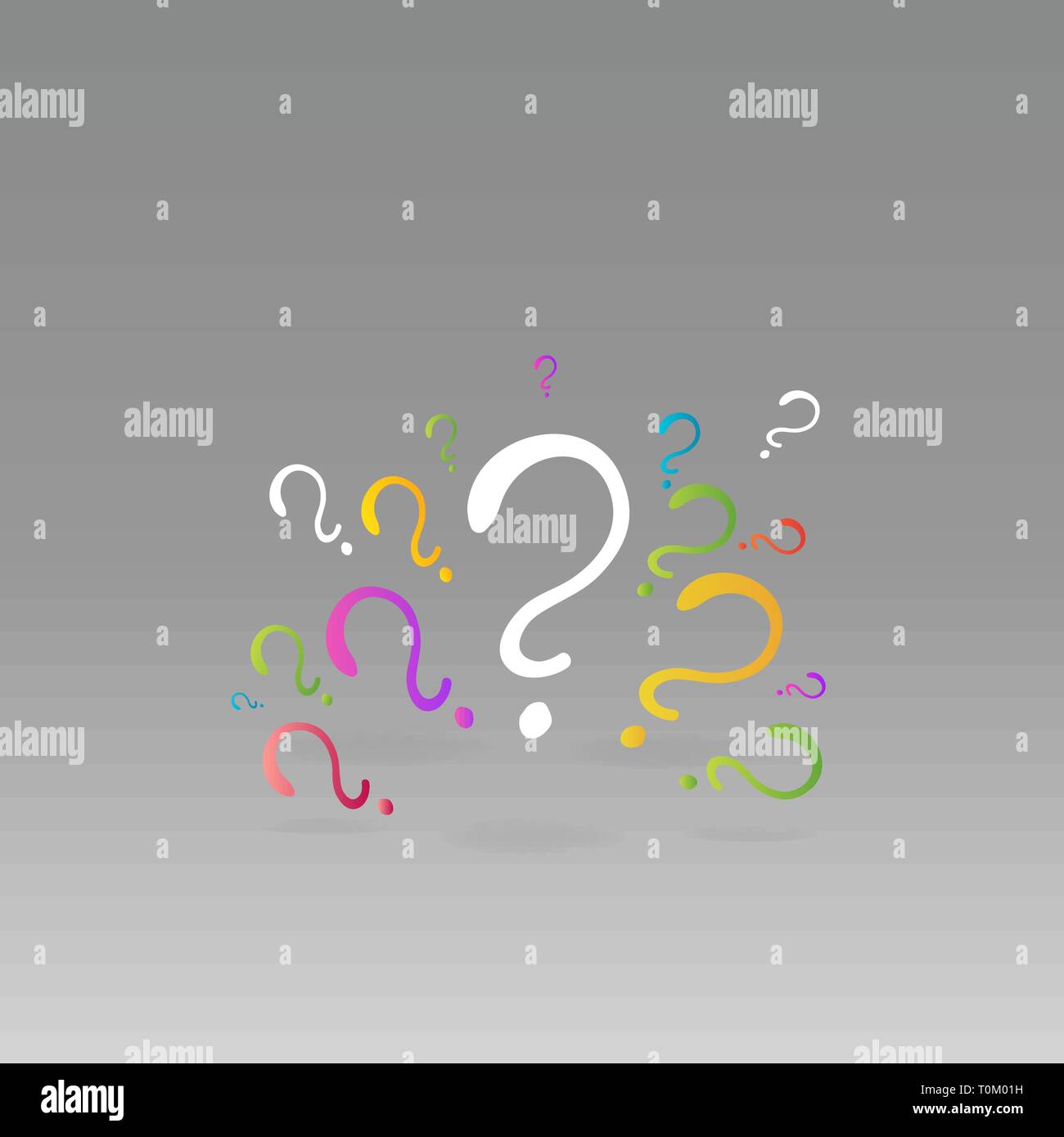 Question signs colorful vector illustration, problem and priority ...