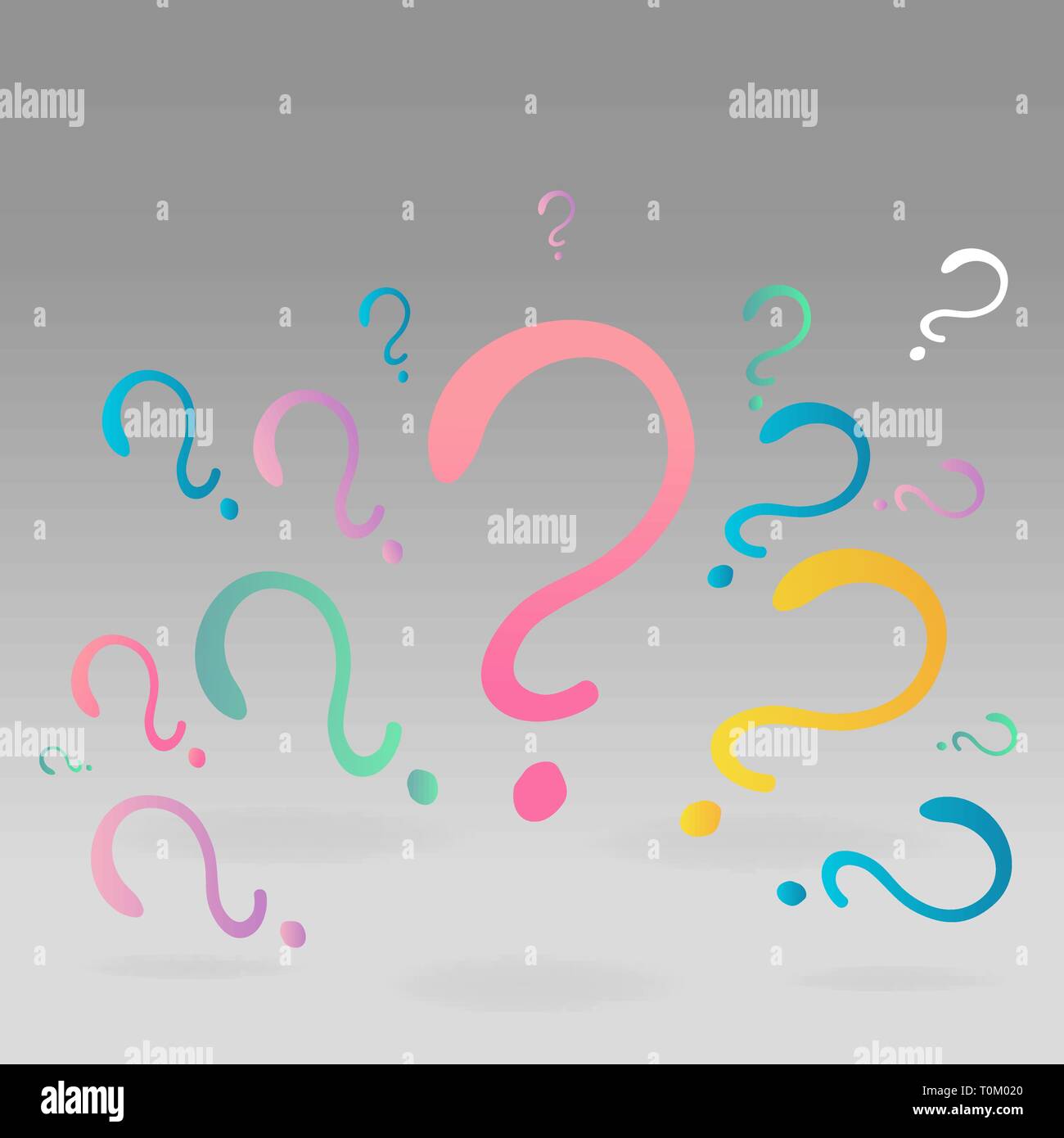 Question signs colorful vector illustration, problem and priority ...