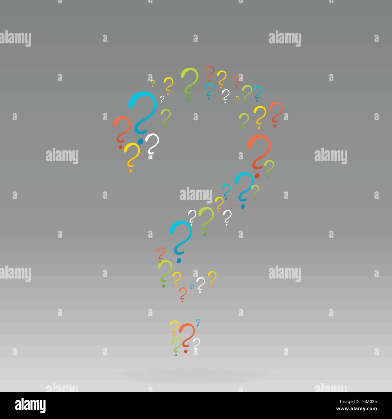 Question signs colorful vector illustration, problem and priority ...