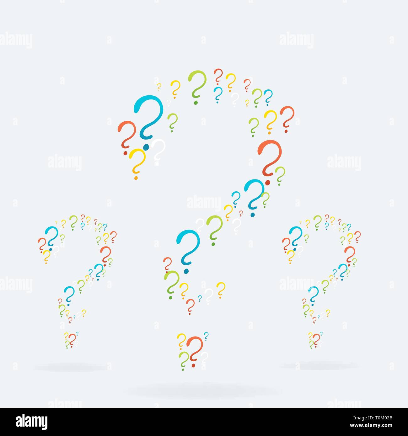 Question signs colorful vector illustration, problem and priority ...