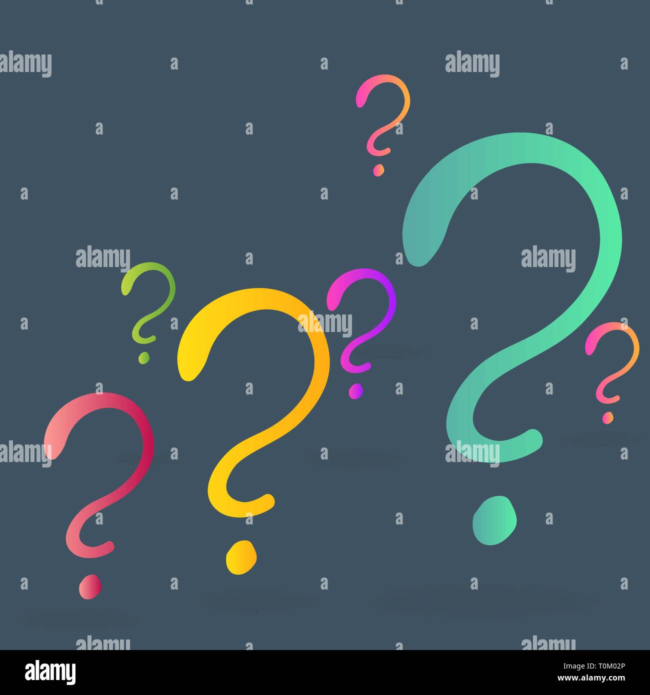 Question signs colorful vector illustration, problem and priority ...