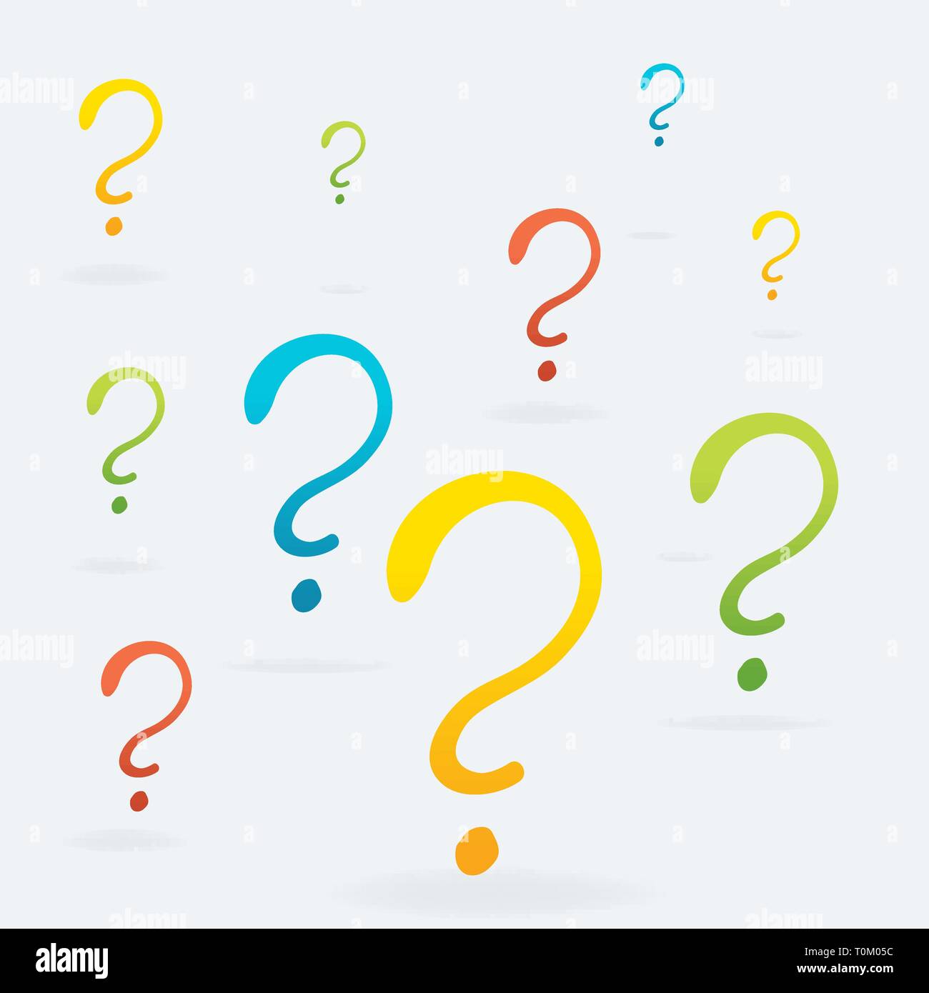 Question signs colorful vector illustration, problem and priority ...