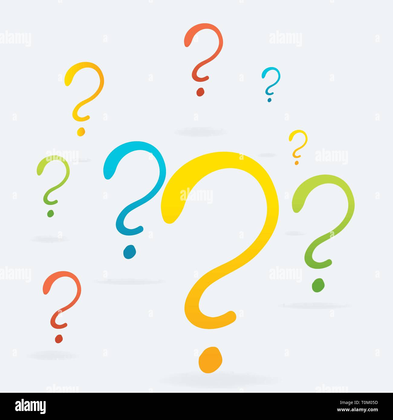 Question signs colorful vector illustration, problem and priority ...