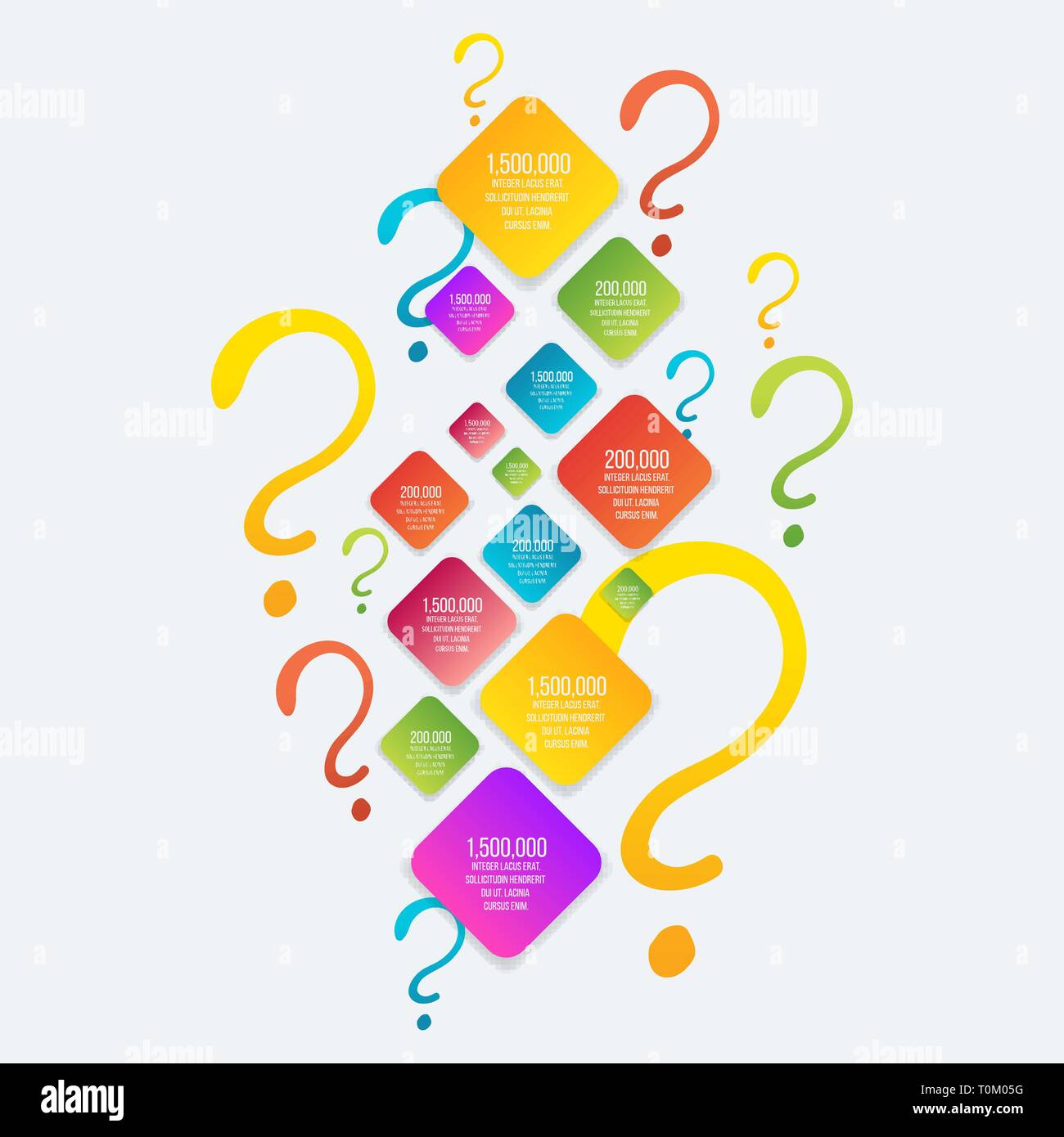 Question signs colorful vector illustration, problem and priority ...