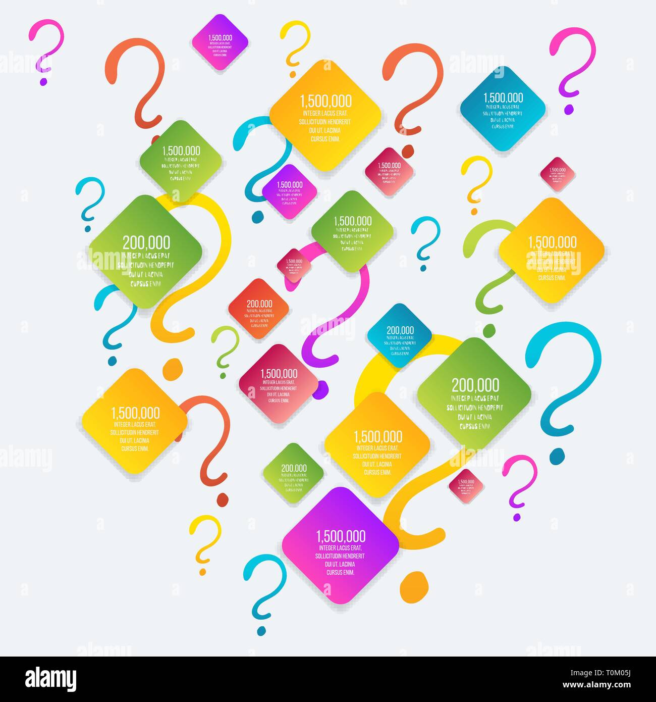 Question signs colorful vector illustration, problem and priority ...