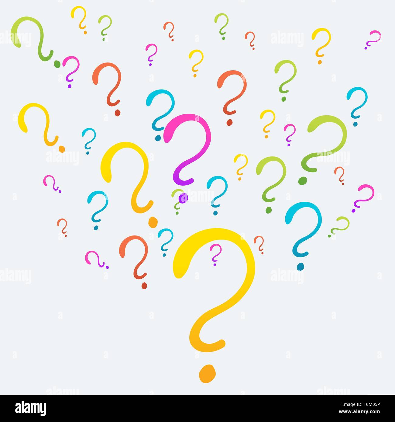 Question signs colorful vector illustration, problem and priority ...