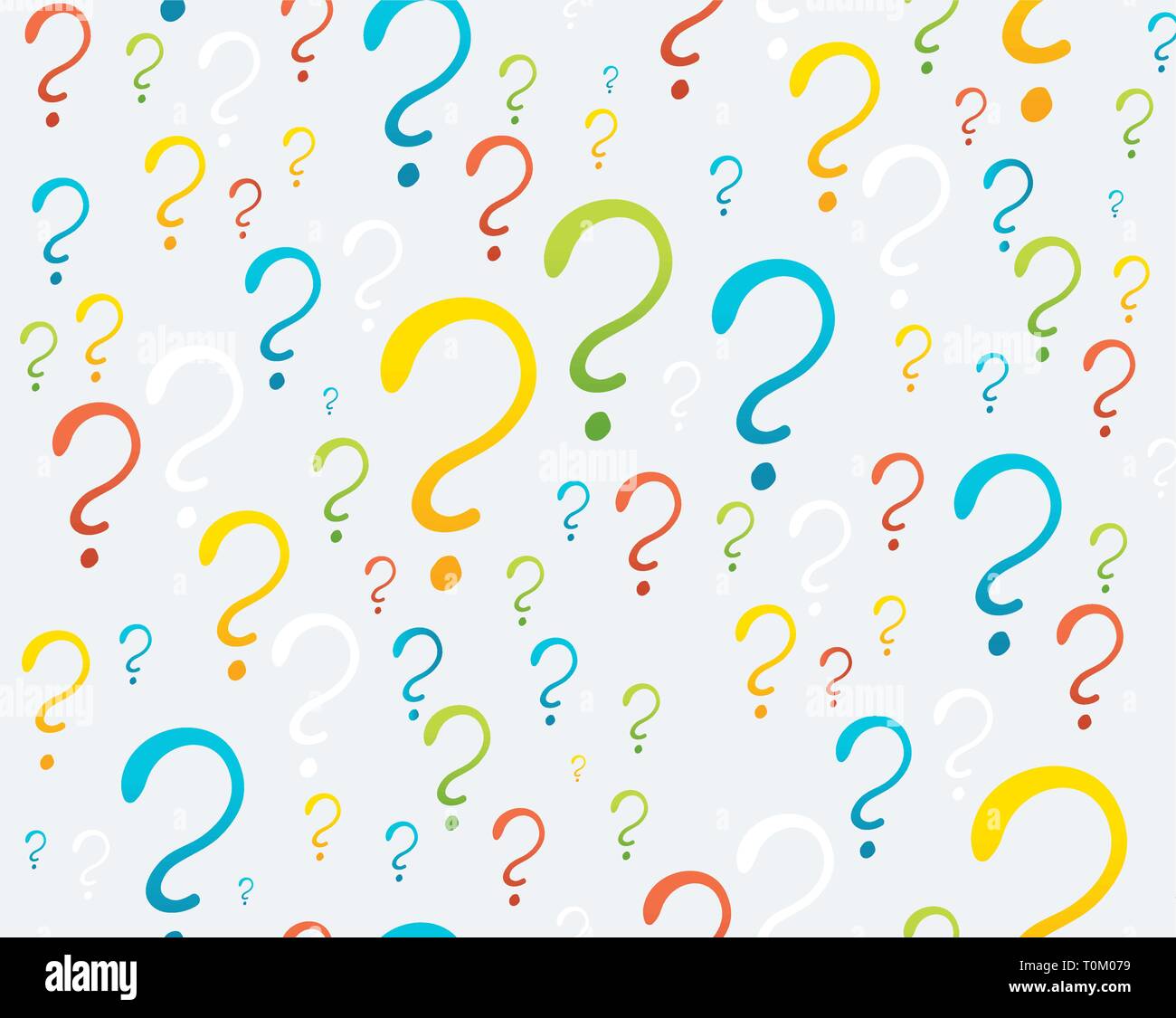 Question signs colorful vector illustration, problem and priority ...