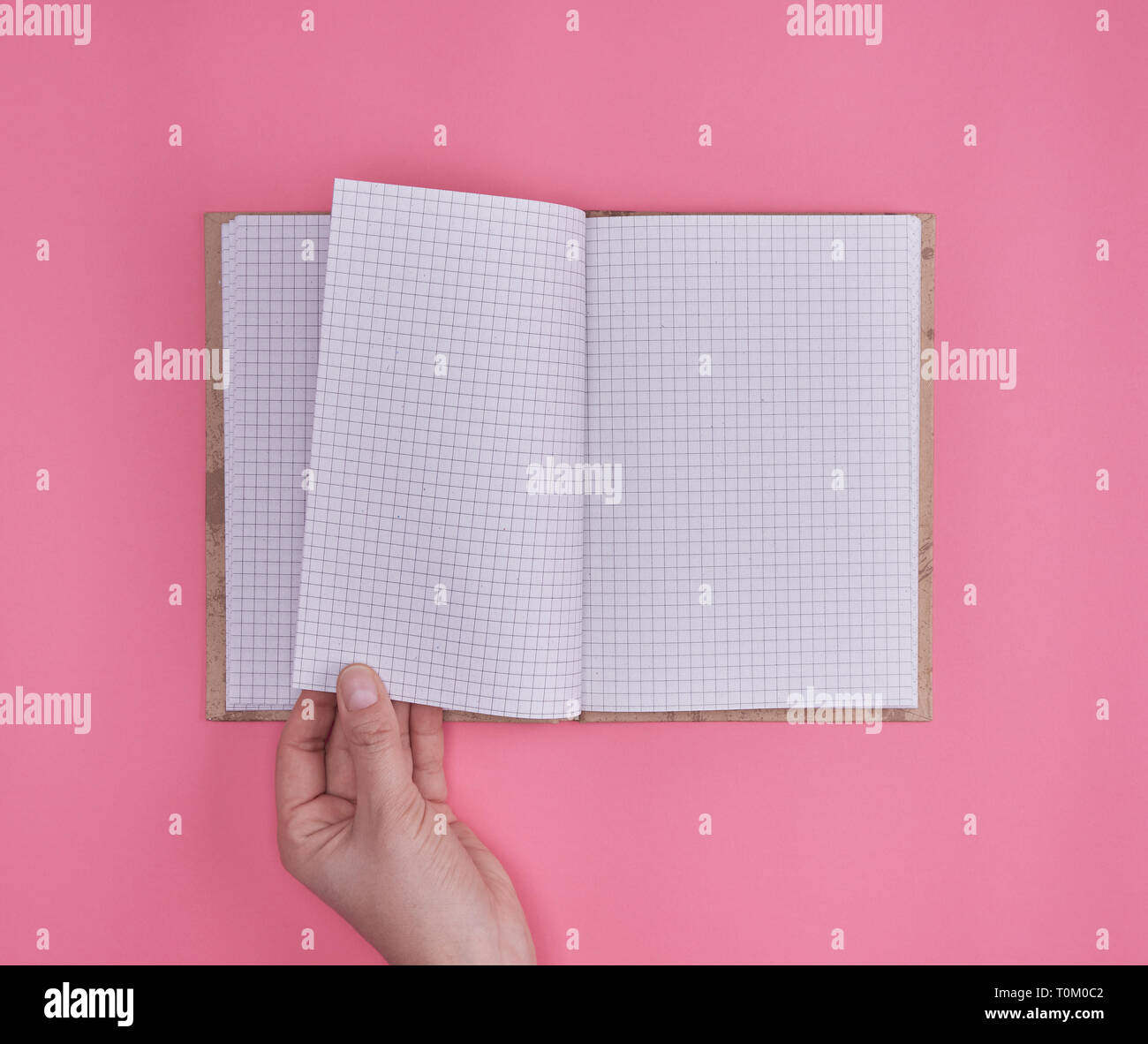 Pink blank open diary hi-res stock photography and images - Alamy