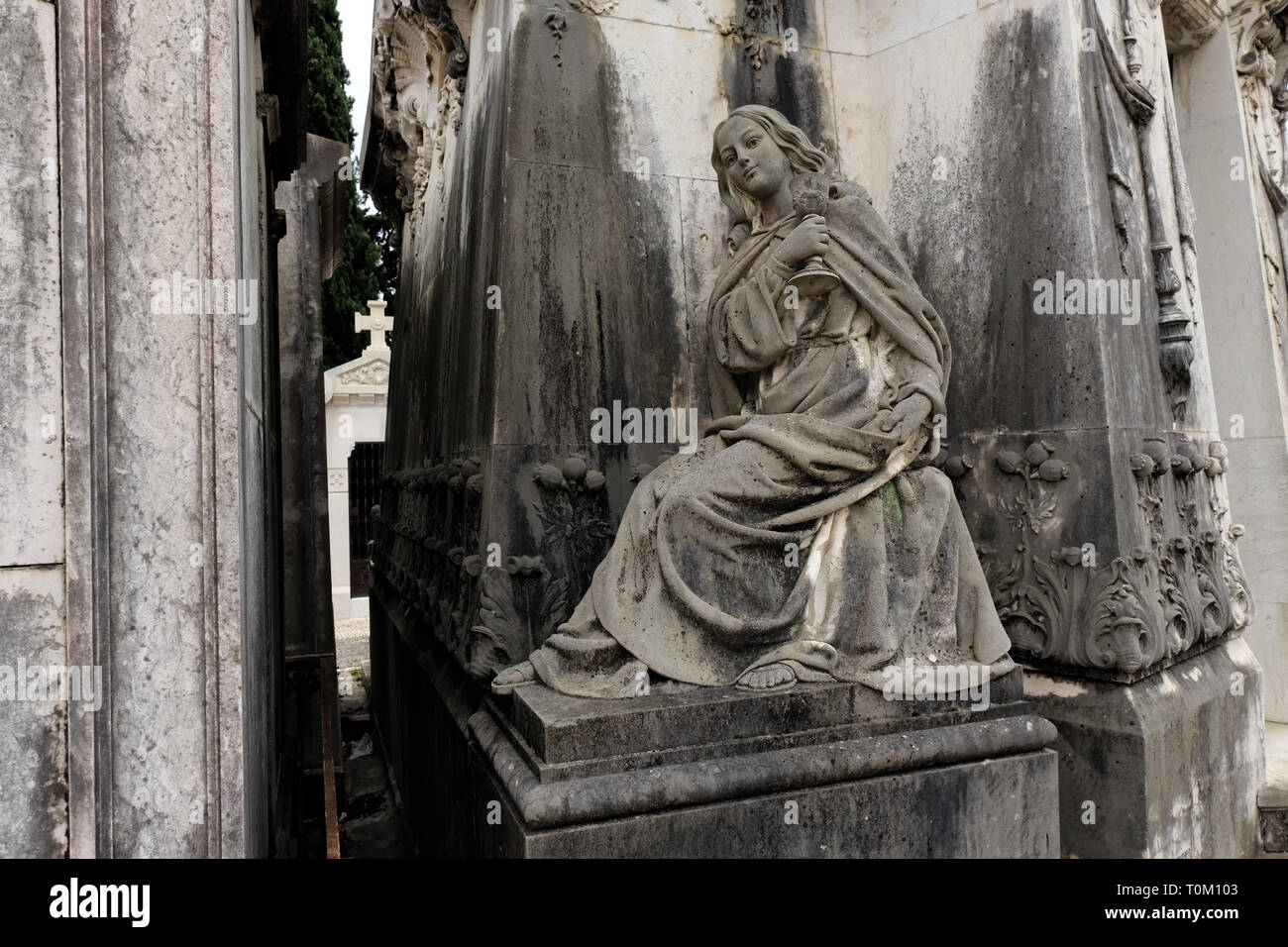 Death statue from an old european cemetery Stock Photo - Alamy
