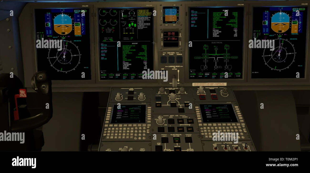 In the cockpit of a Challenger 300 before engine start Stock Photo - Alamy