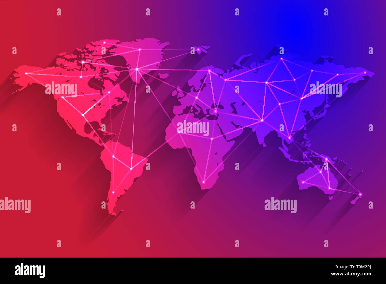 Colorful Global Network Connection Background Vector Illustration
