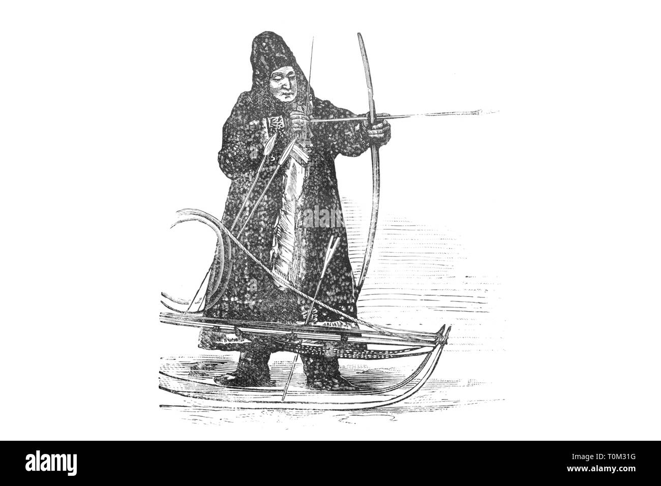 Eskimo - Vintage Engraved Illustration, 1894 Stock Photo - Alamy