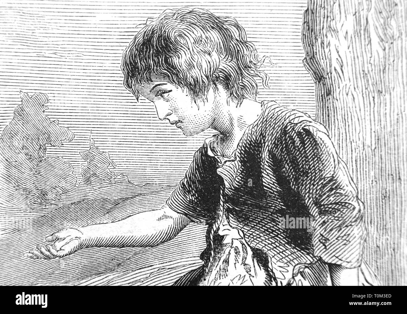 Girl Begging Drawing