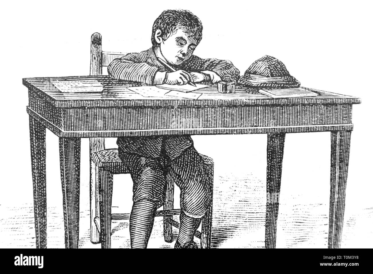 Letter old vintage writing 1800 Black and White Stock Photos & Images ...