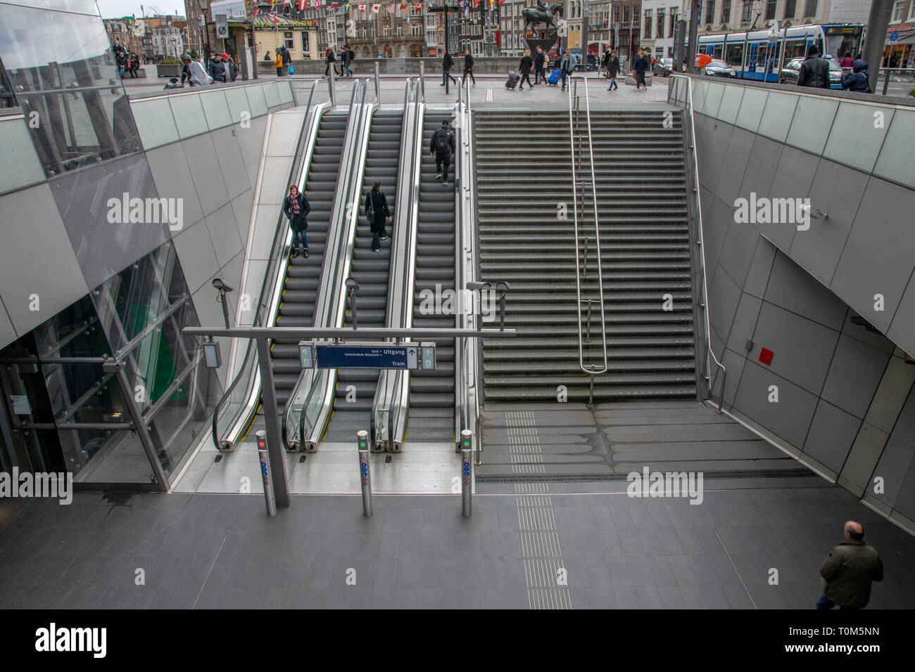 Entrance Of The Rokin Subway Station At Amsterdam The Netherlands 2019 ...
