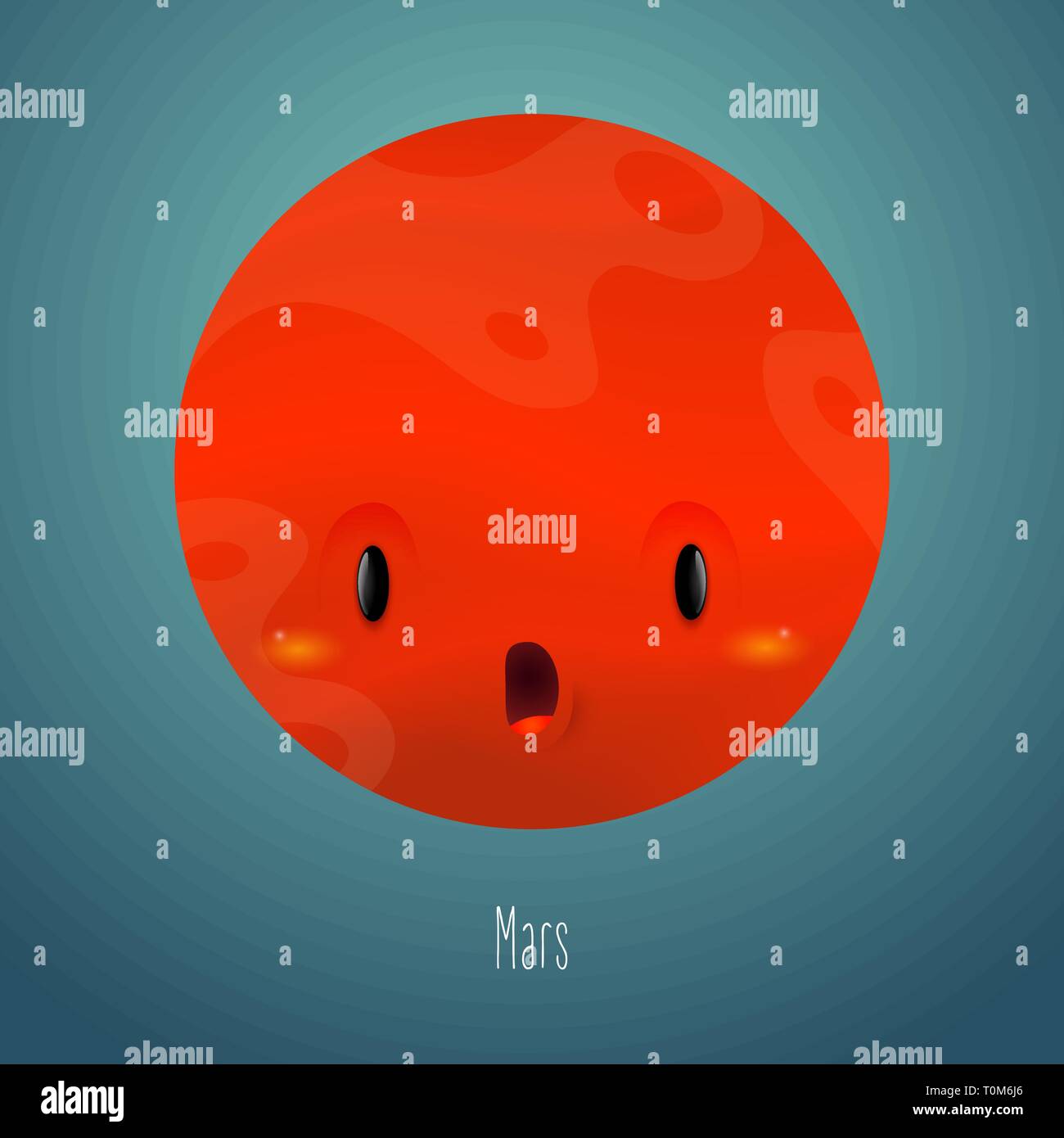 Cartoon Mars Planet