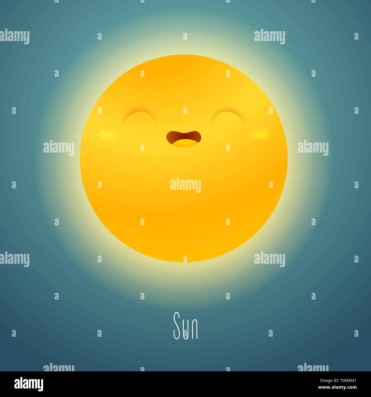 Star Sun in the background of space. Cute funny character. Vector ...
