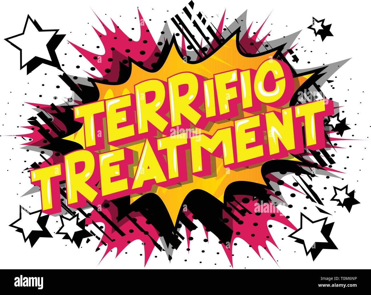 Terrific Treatment - Vector illustrated comic book style phrase on ...