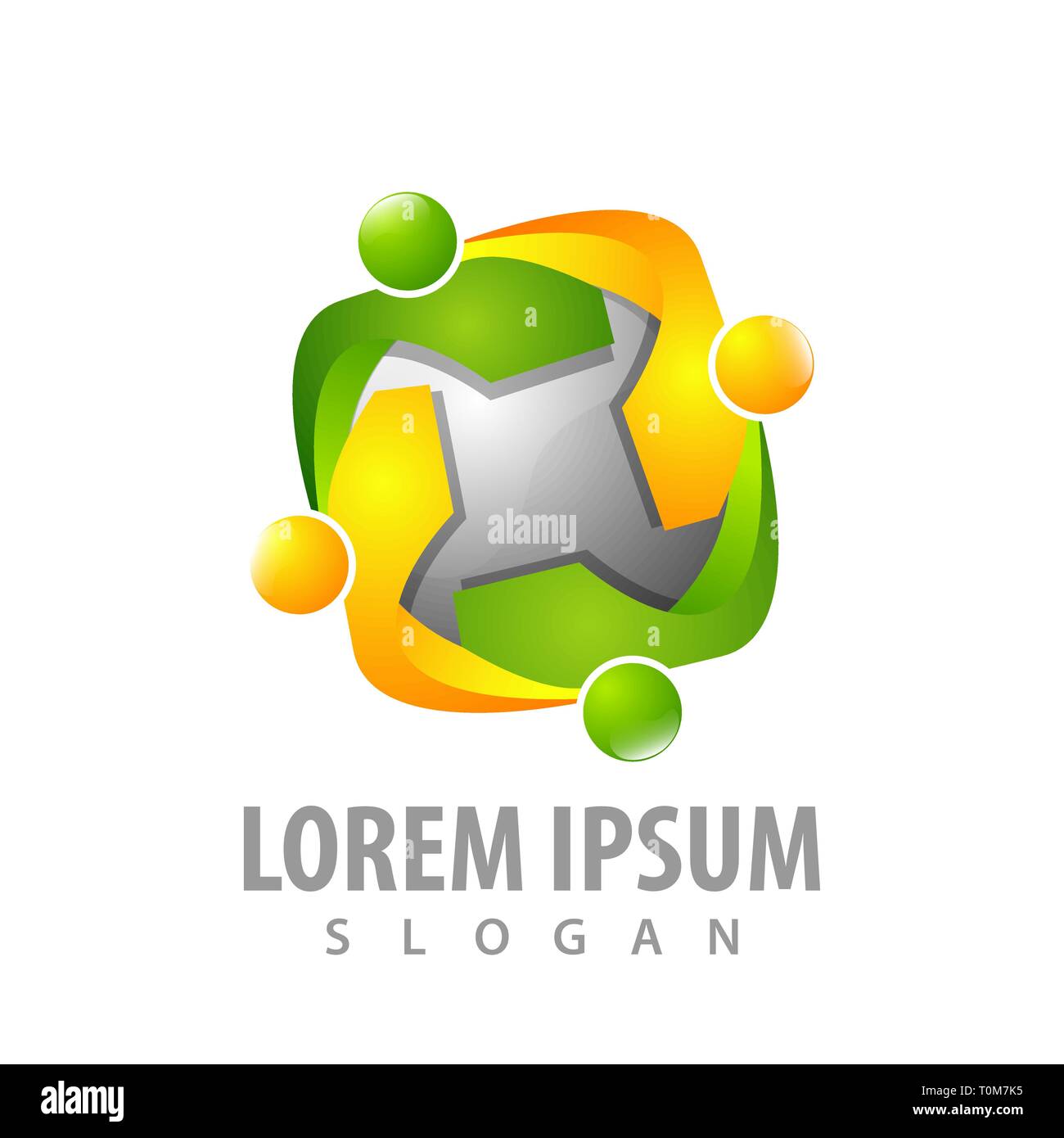 Rotate human figures character on sphere concept design. Symbol graphic ...