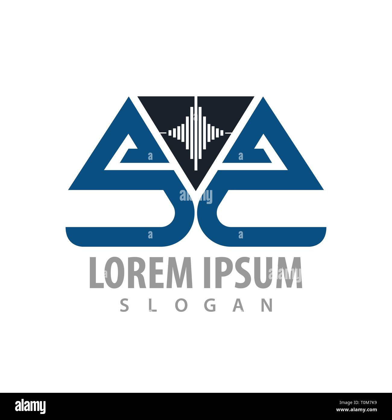 Geometric initial letter SS in triangle shape concept design. Symbol ...