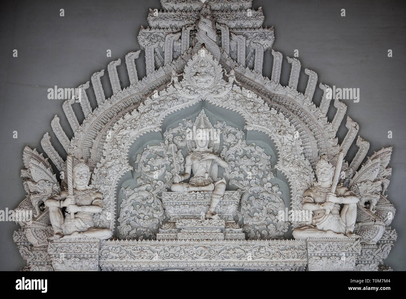 Ornamental reliefs in a Thai Buddhist temple Stock Photo - Alamy