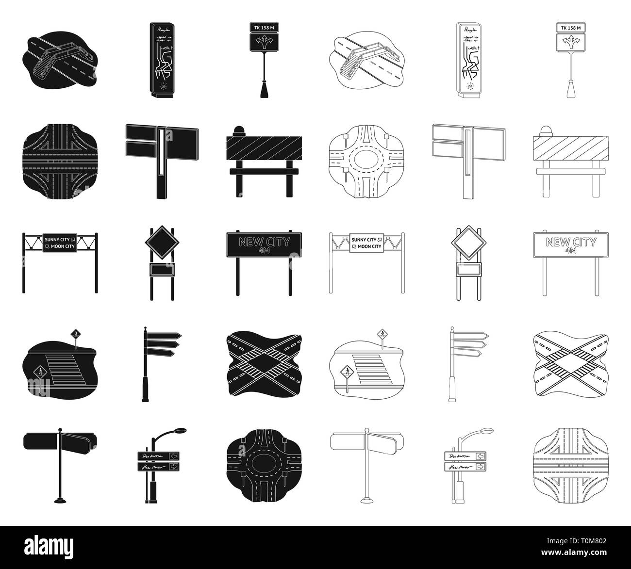 asphalt,barrier,black,outline,circular,collection,concrete,crossing ...