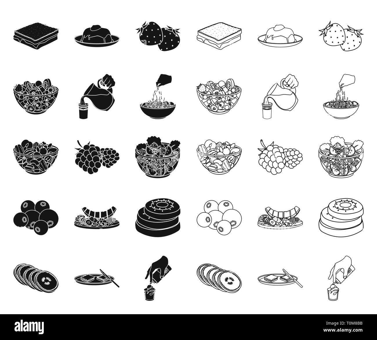 Bowl of black raspberry ice cream Black and White Stock Photos & Images ...