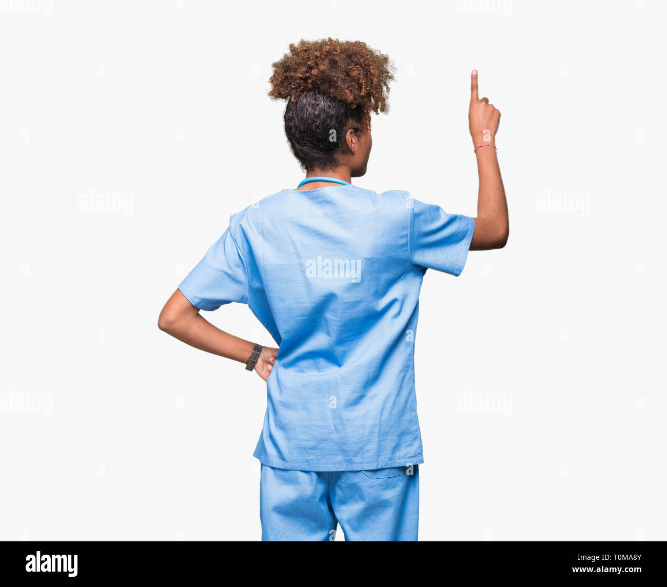 Young african american doctor woman over isolated background Posing ...