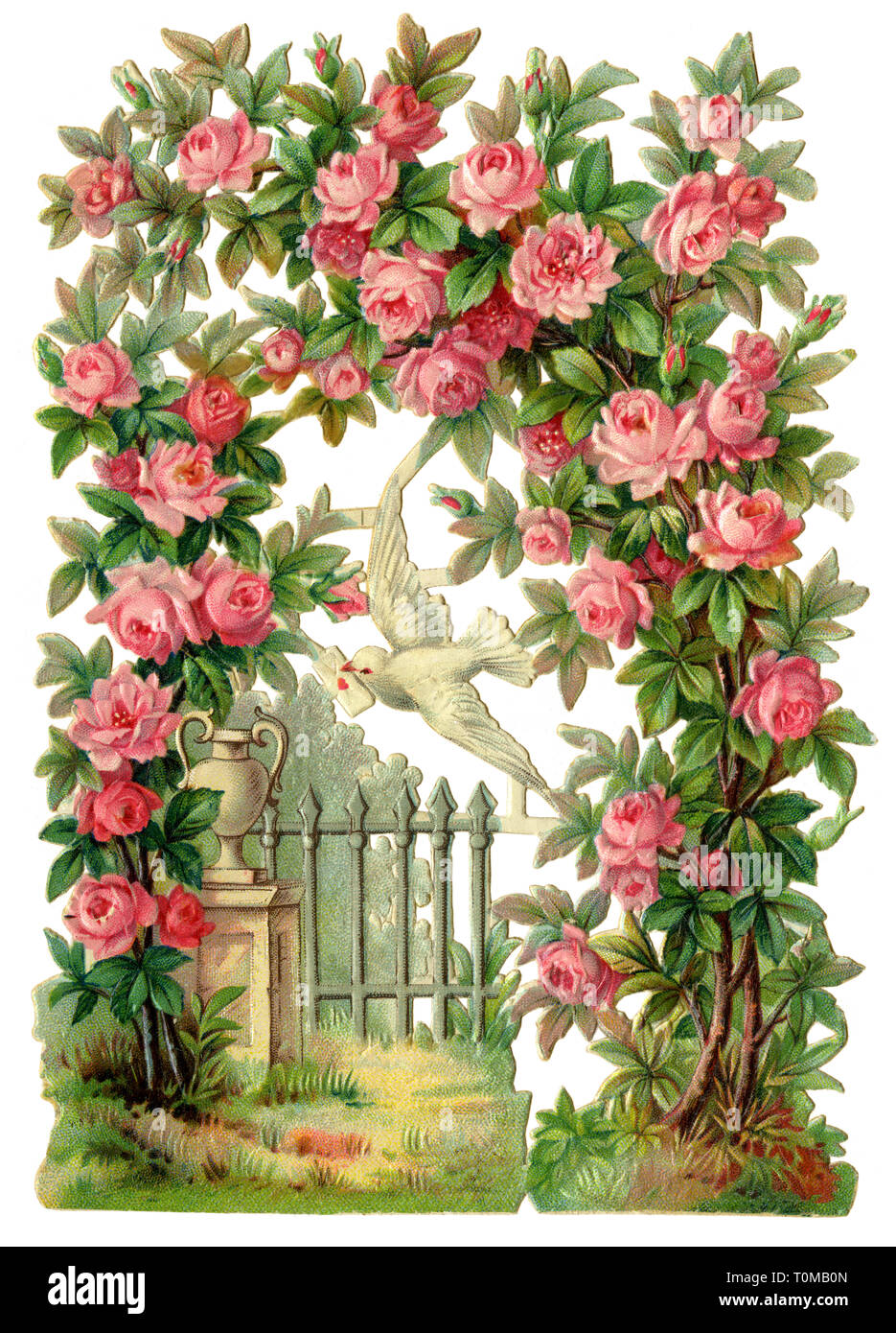 kitsch / souvenir, rose garden, lithograph, Germany, 1895, Additional ...