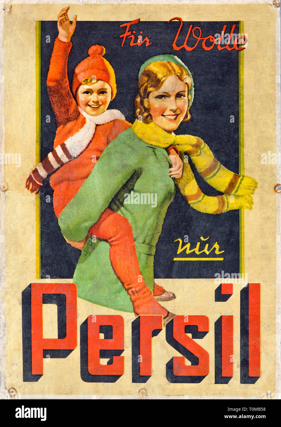 advertising, household, Persil, mother carrying her son piggyback ...