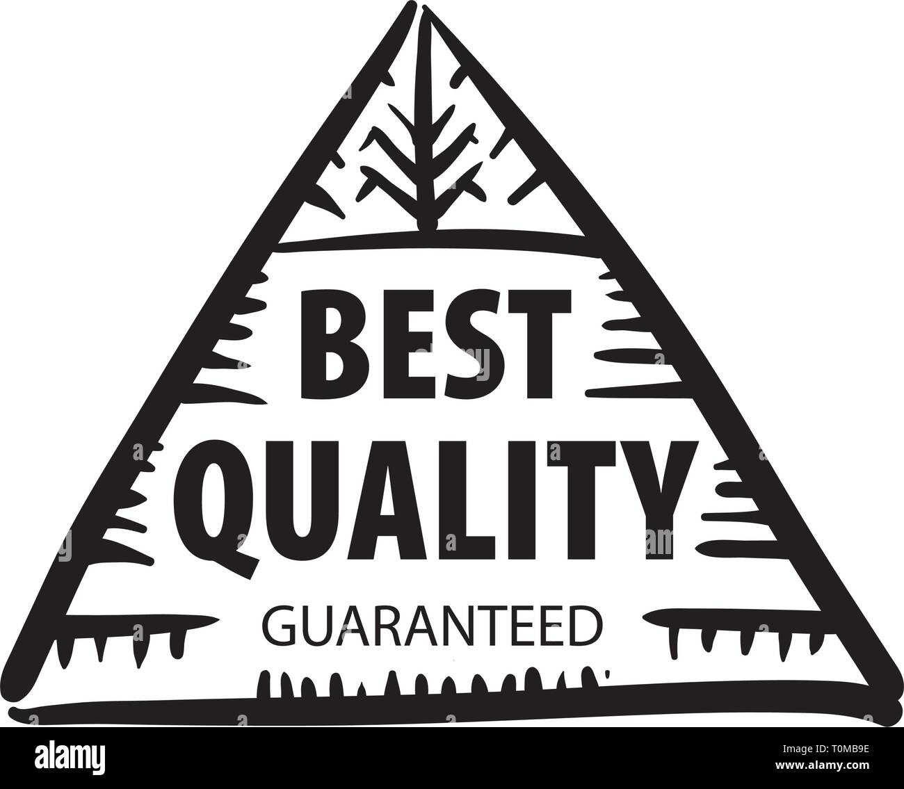 Vector mark of the best quality of the product drawn by hand Stock ...