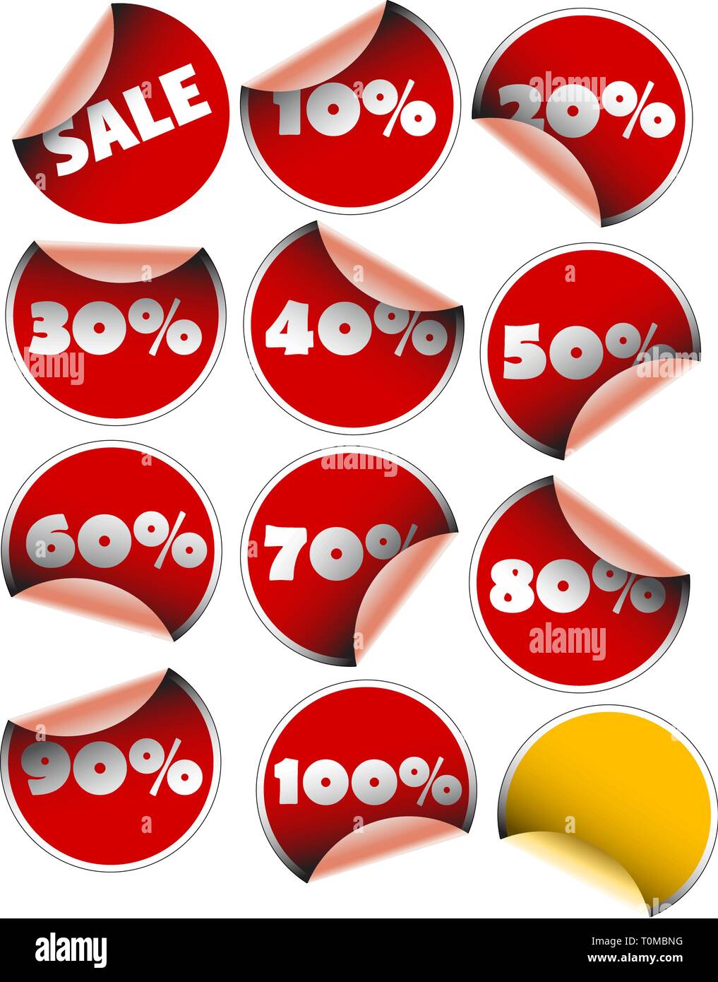 Labels badges and stickers for sales with percentages Stock Vector ...