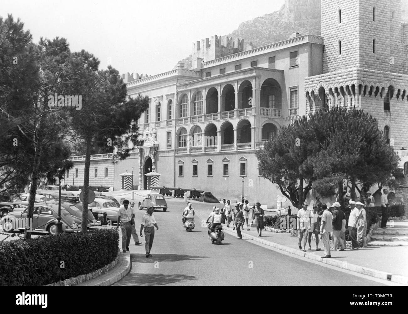 Princes palace and monaco ville Black and White Stock Photos & Images ...