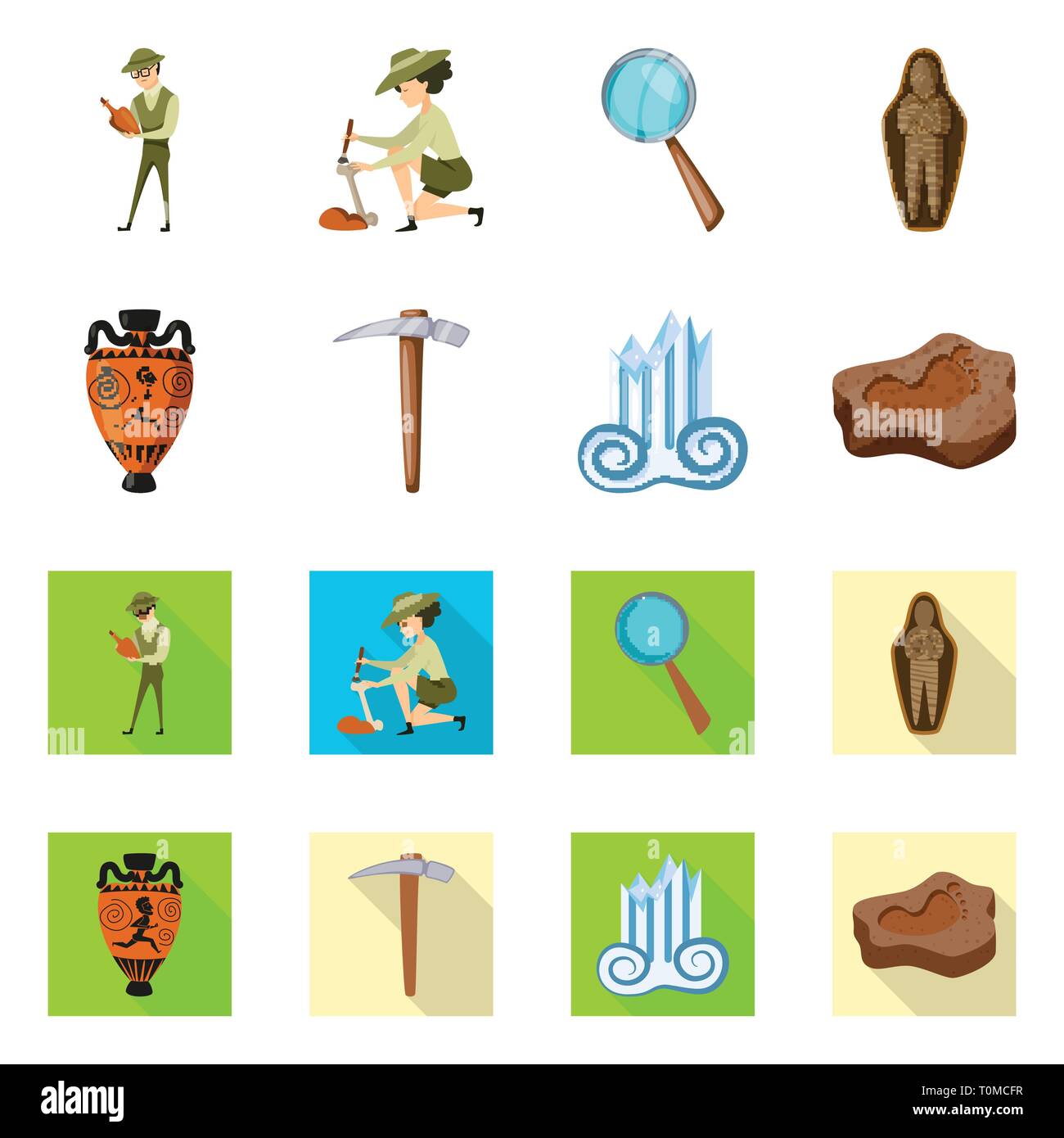 archaeologist,lens,mummy,amphora,pickaxe,architecture,rock,human,girl ...