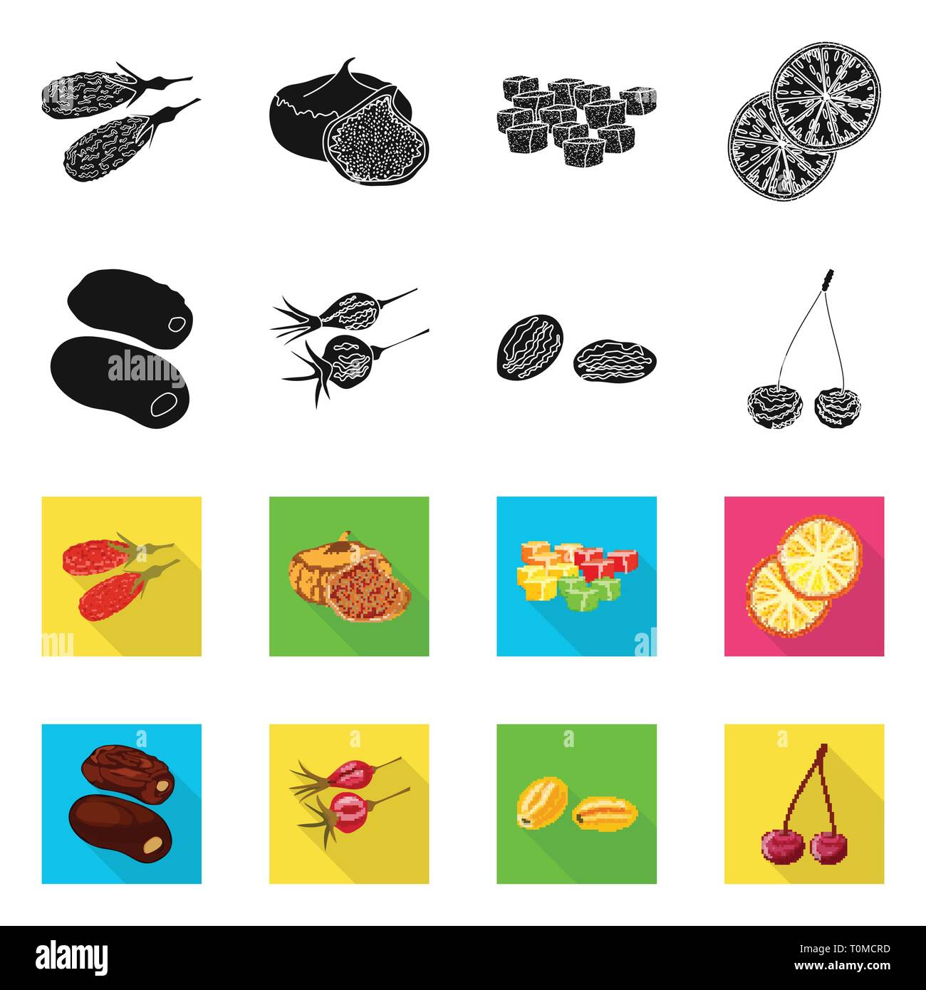 Vector illustration of food and raw logo. Collection of food and nature ...