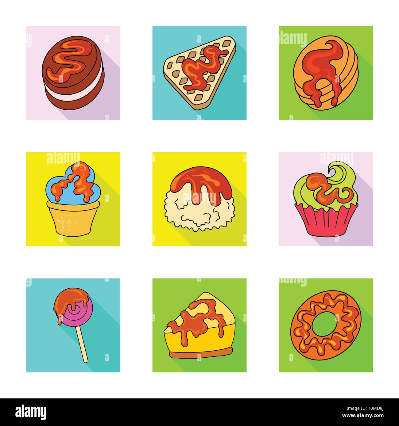 Vector design of confectionery and culinary symbol. Collection of ...