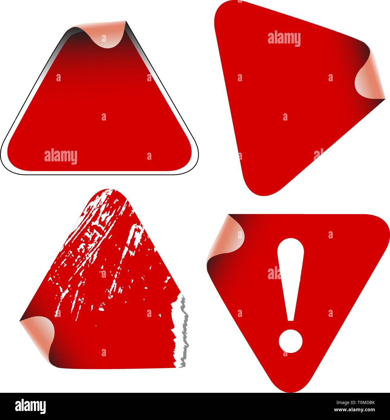 Triangle labels badges and stickers on a white background Stock Vector ...