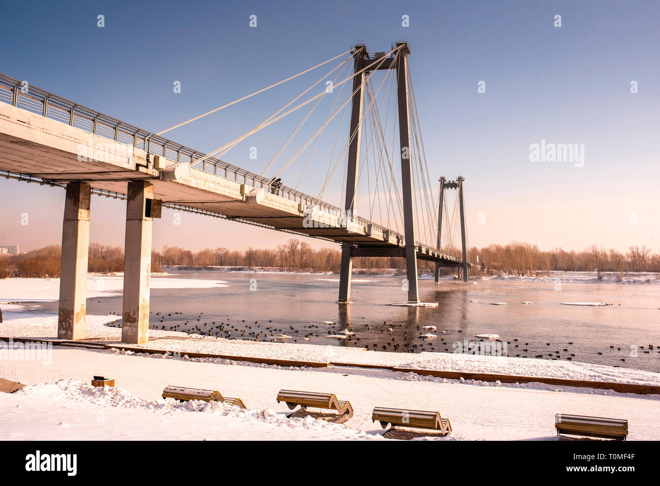 Pedestrian bridge in Krasnoyarsk, Siberia, Russia Stock Photo - Alamy