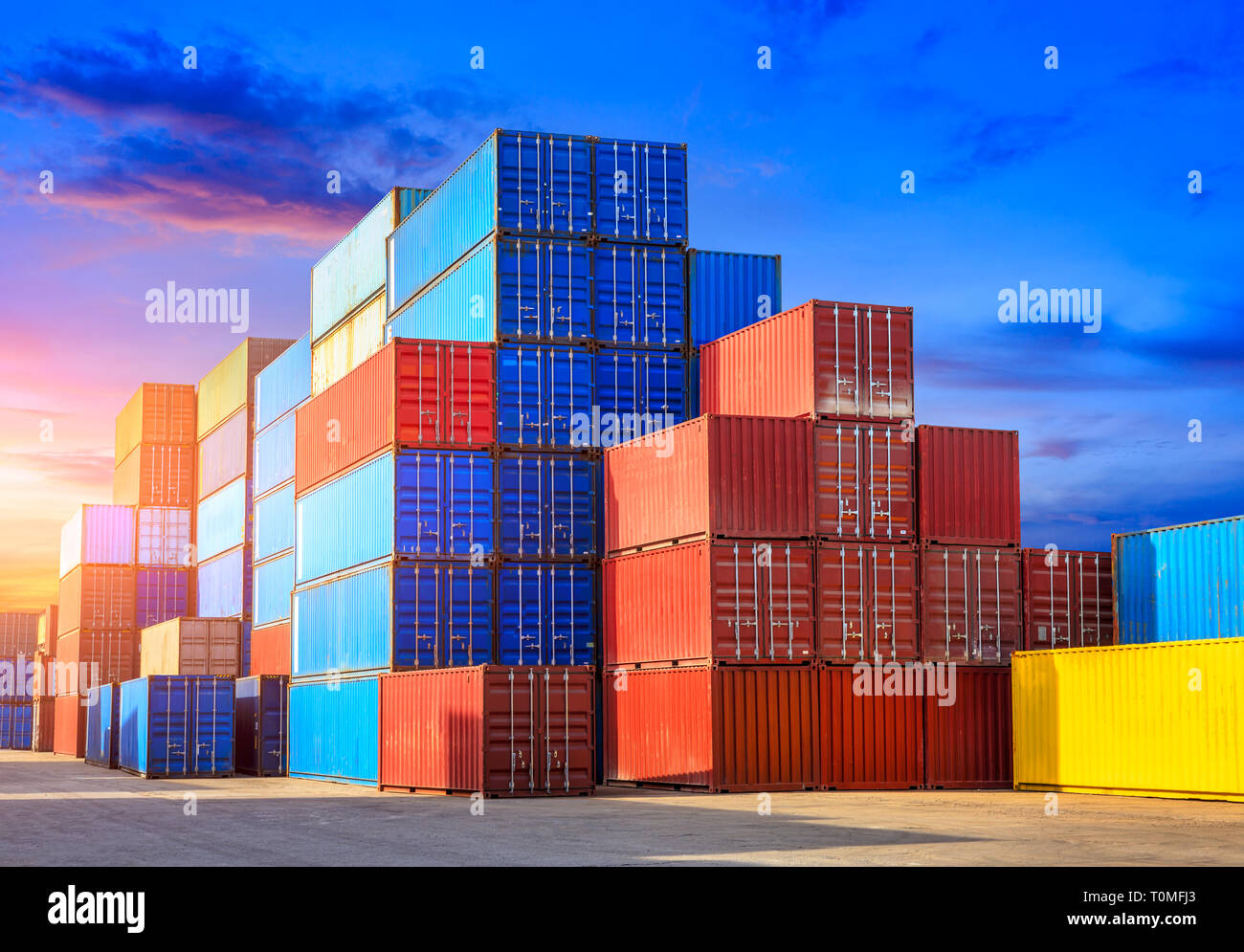 Industrial Container yard for Logistic Import Export business Stock ...