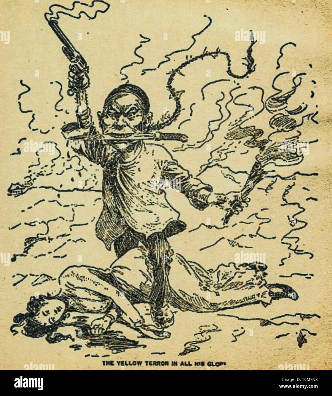 Caricature of Yellow Peril, "The Yellow Terror In All His Glory" , 1899 ...