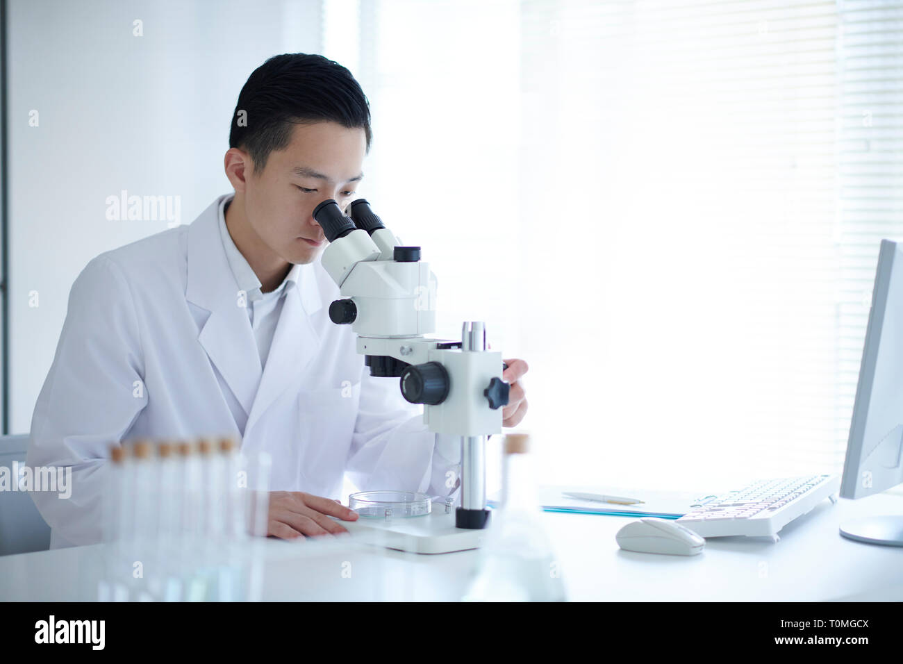 Young Japanese researcher in the lab Stock Photo - Alamy