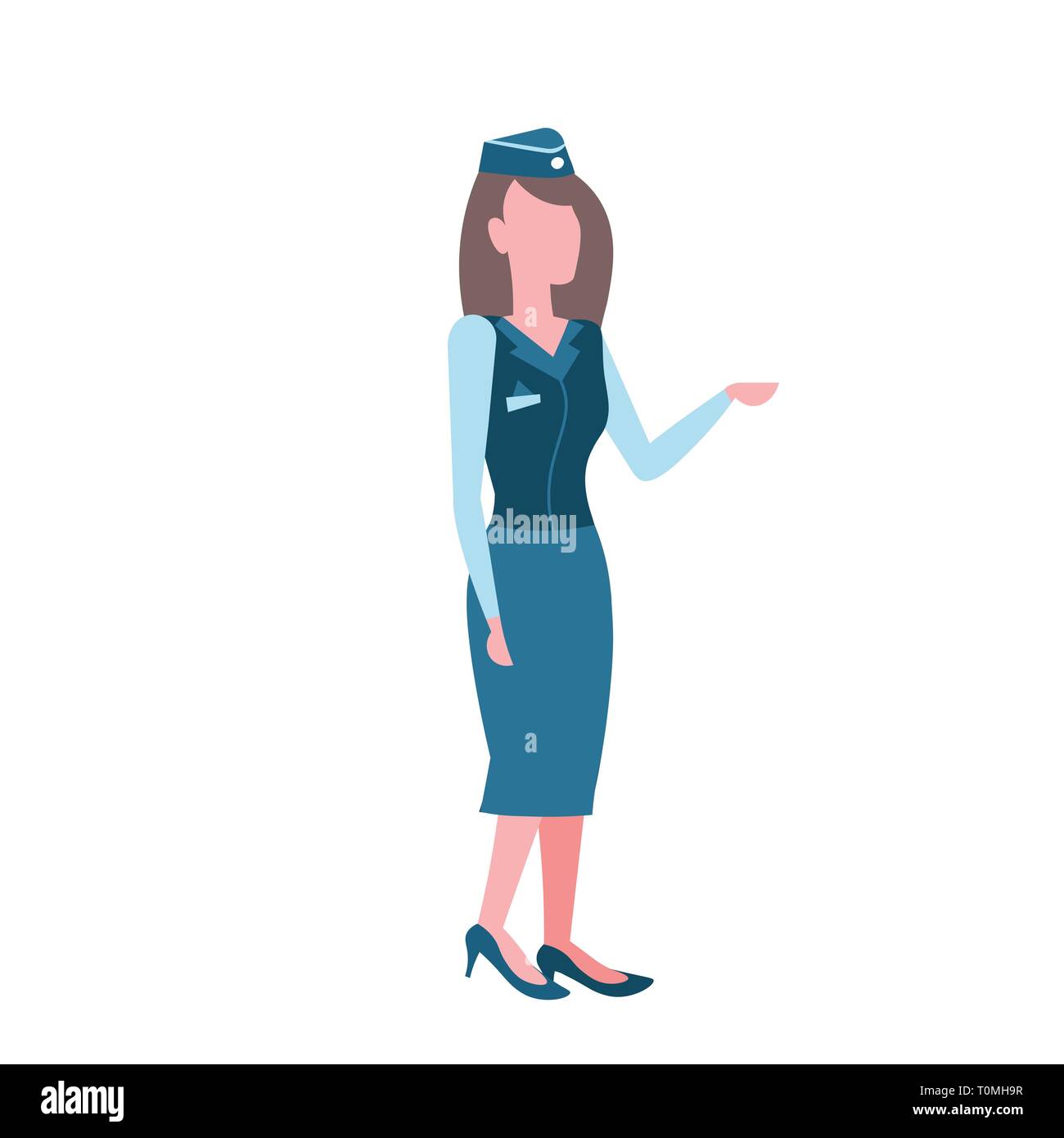 stewardess woman in uniform and hat airport crew worker professional ...