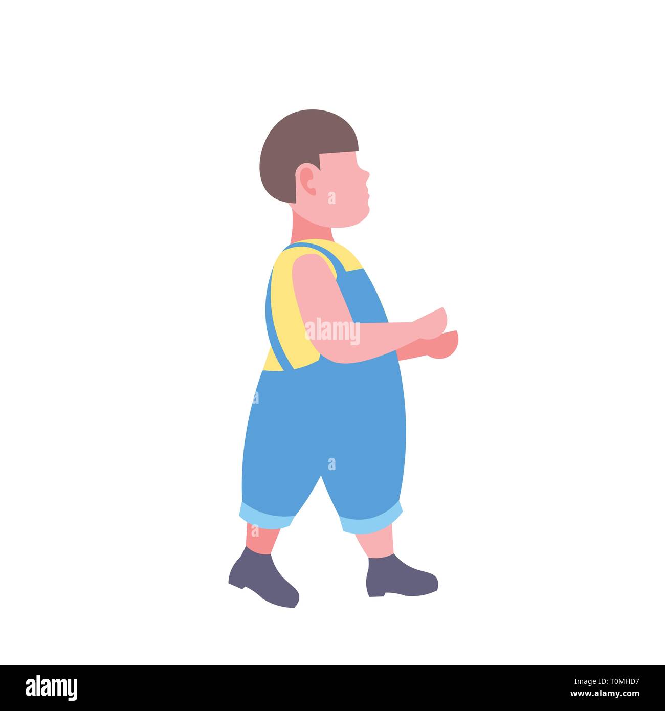 fat boy walking obese character concept full length flat Stock Vector ...
