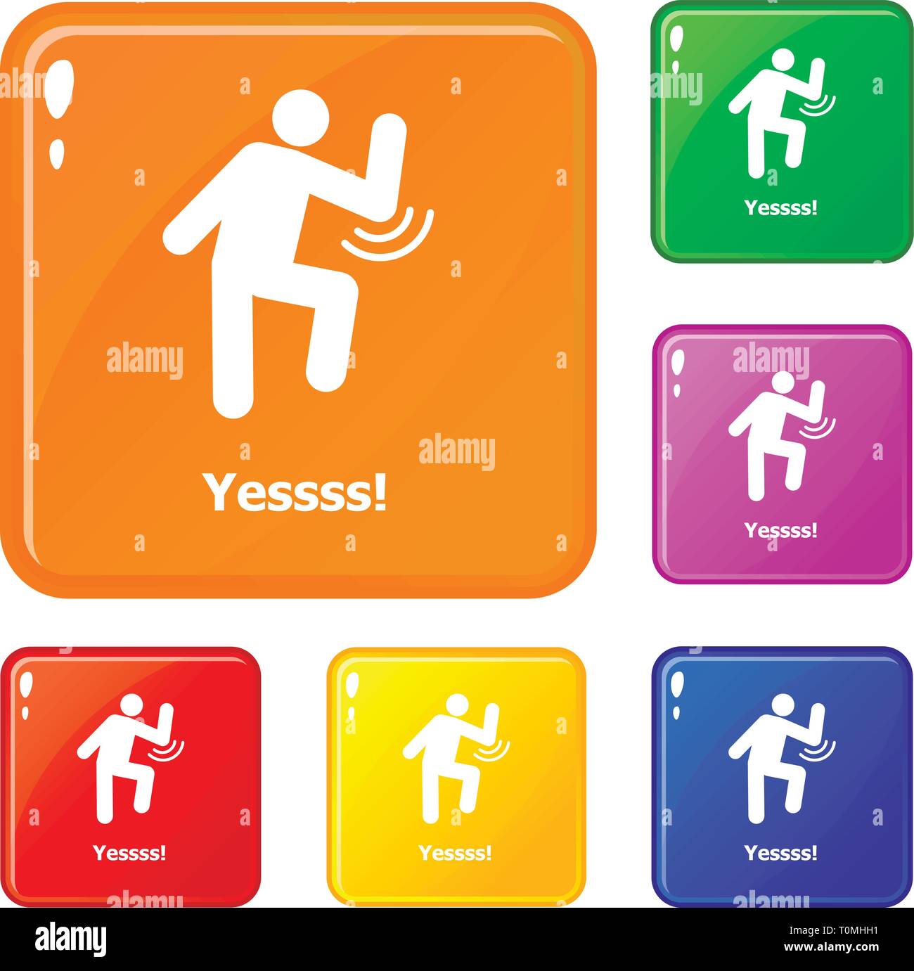 Yessss icons set vector color Stock Vector Image & Art - Alamy