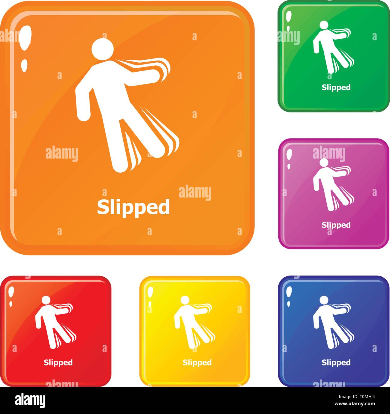 Slipped icons set vector color Stock Vector Image & Art - Alamy