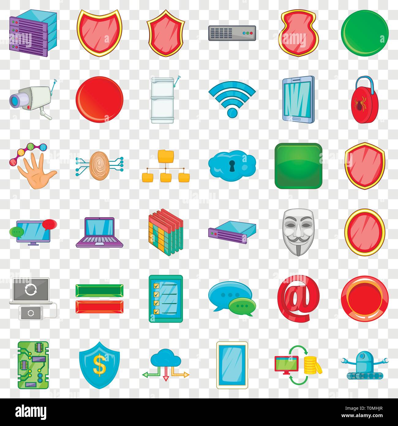 Cyber security icons set, cartoon style Stock Vector Image & Art - Alamy