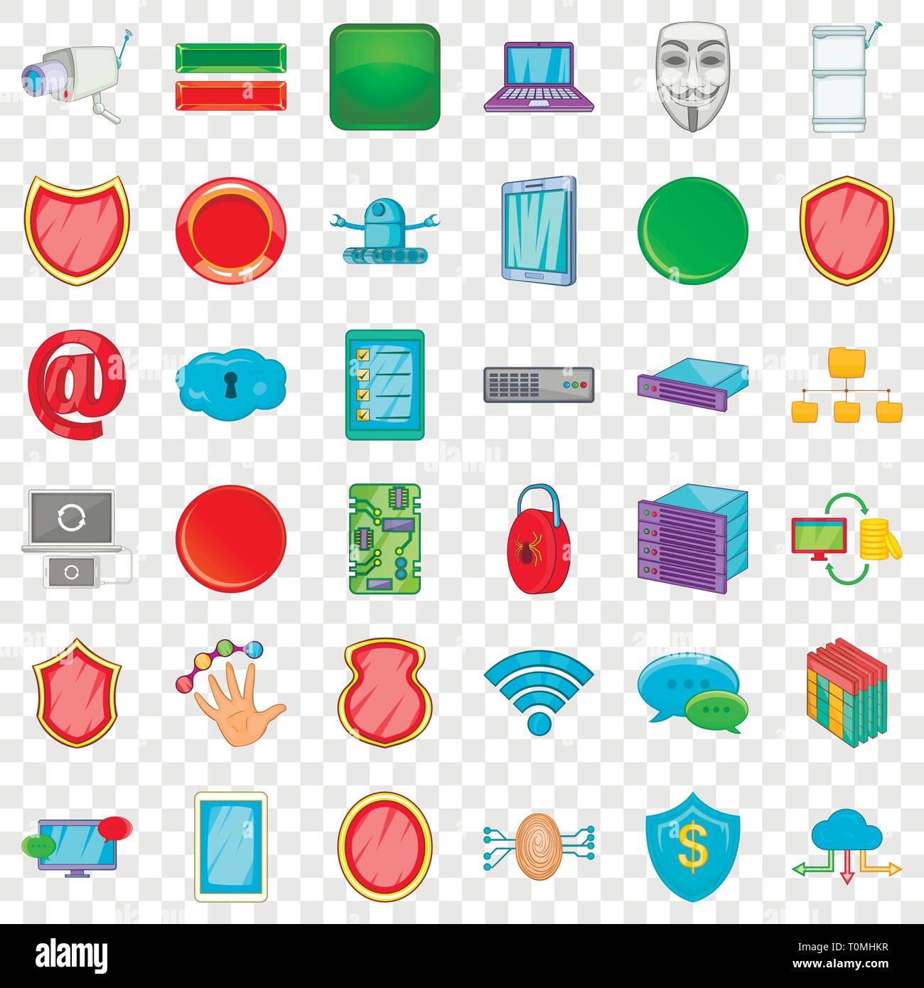 Cyber protection icons set, cartoon style Stock Vector Image & Art - Alamy
