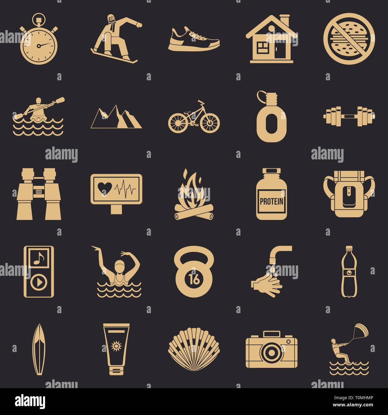 Therapeutic therapy icons set, simple style Stock Vector Image & Art ...