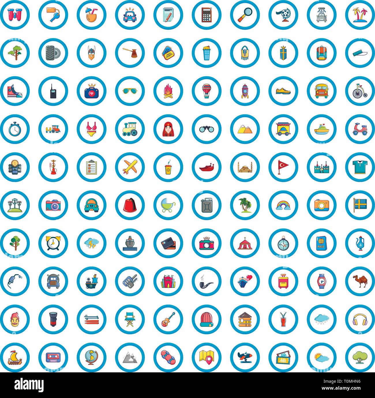 100 journey icons set, cartoon style Stock Vector Image & Art - Alamy